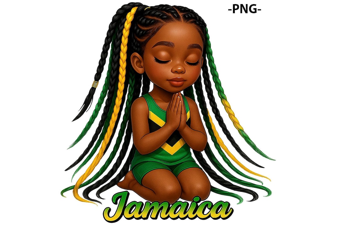 Praying Jamaica Girl PNG Clipart • Rasta Braids, Jamaican Colors ...