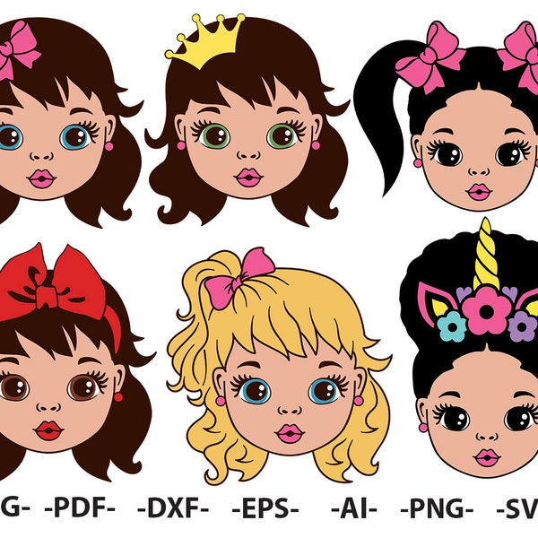 Girl With Pigtails Silhouette Svg - Etsy