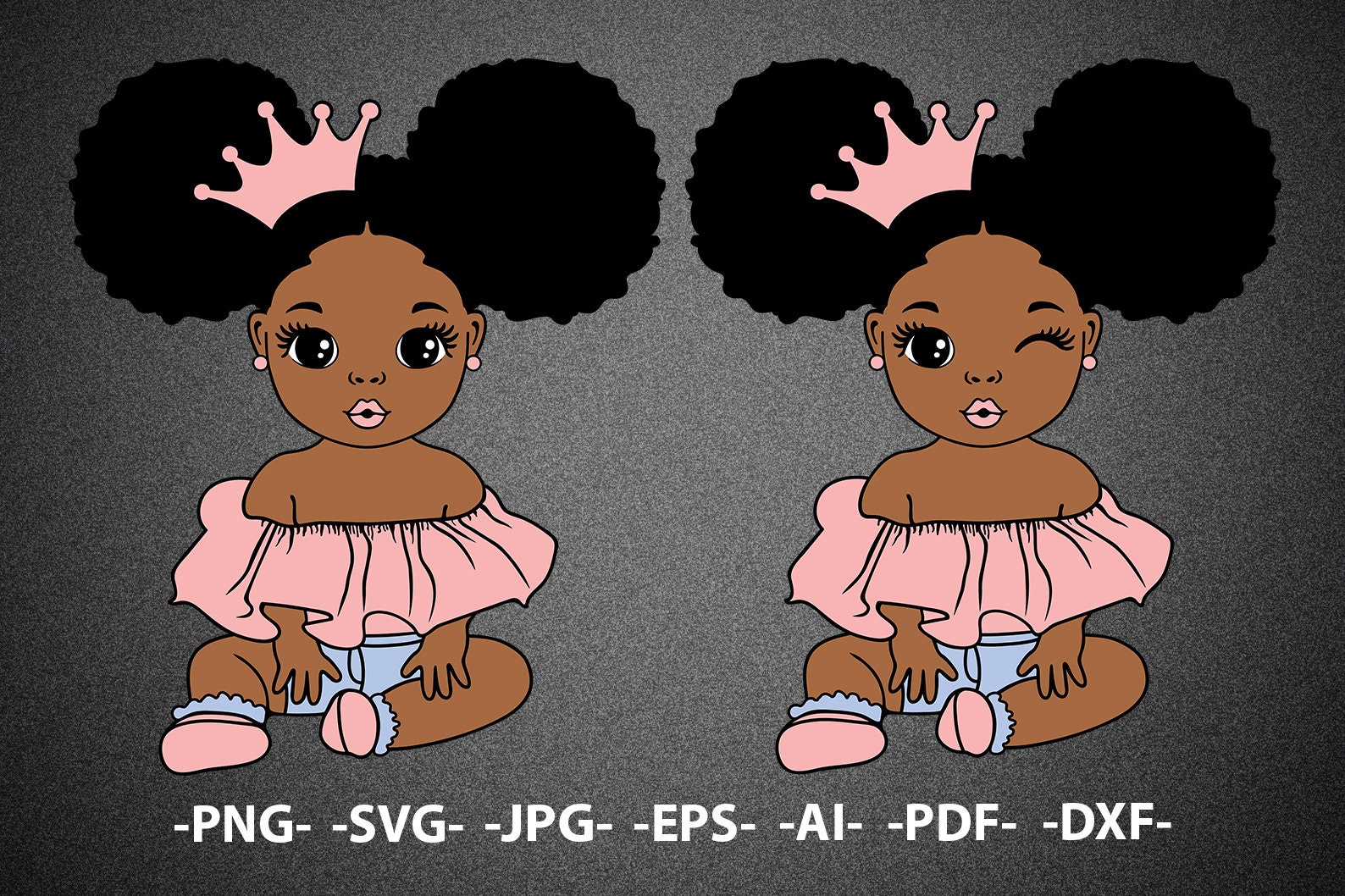 Baby Princess Svg Afro Girl Svg Girl With Crown Hair Puffs - Etsy Australia