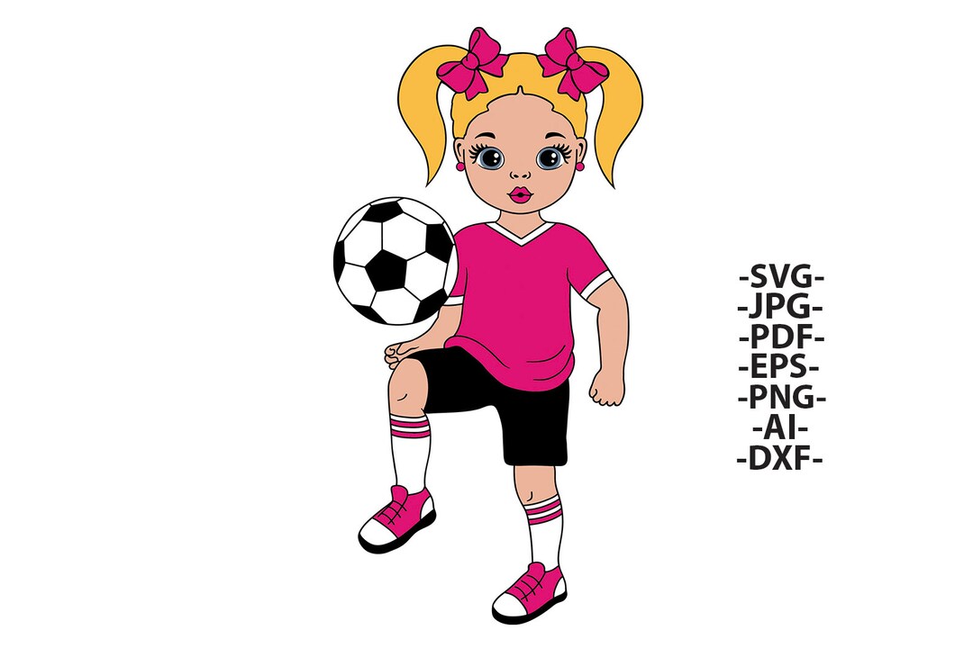Football Girl Clipart, Soccer Girl Shirt, Hot Pink Ribbon Svg, Football ...
