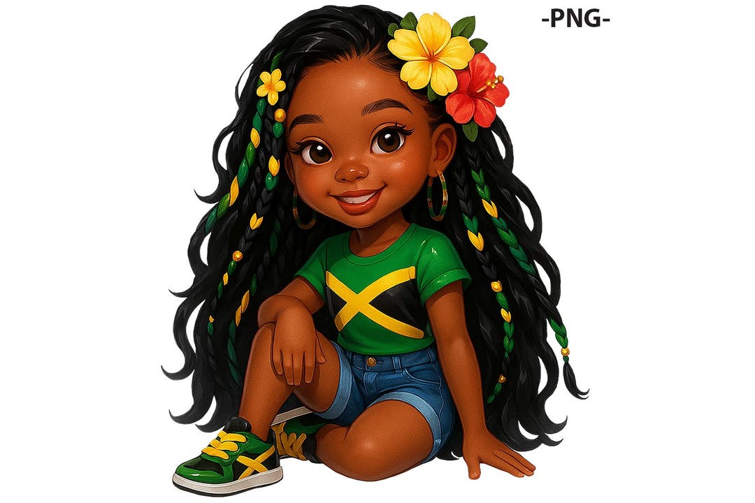 Jamaican Girl PNG, Afro Clipart, Black Princess Png, Flag Shirt Kids ...