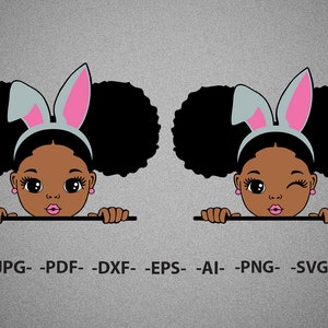 Easter Girl Svg, Rabbit Ears Svg, Easter Birthday, Bunny Girl, Curly ...