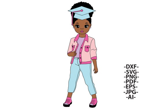 Graduation Clipart Svg School Svg Fashion Svg Girl - Etsy