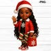 Christmas Black Girl PNG Clipart – Santa Hat, Candy Cane (transparent ...