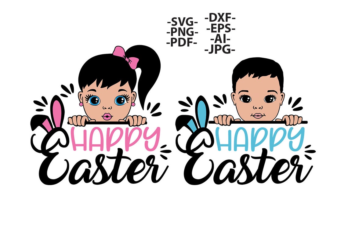 Easter Bundle Svg Happy Easter Svg Cute Boy Svg Boy and | Etsy