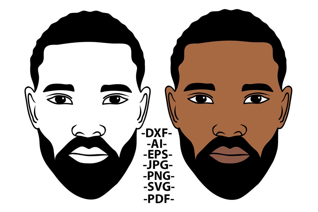 Black Man Bundle Svg Colored Man Head Svg Beard Black History Svg