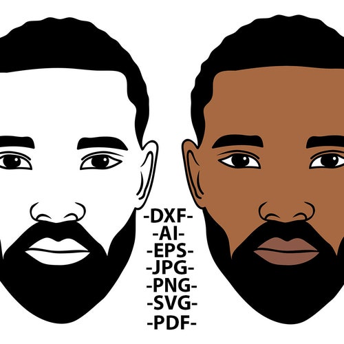 Black Man Svg Colored Man Head Svg Beard Black History Svg - Etsy