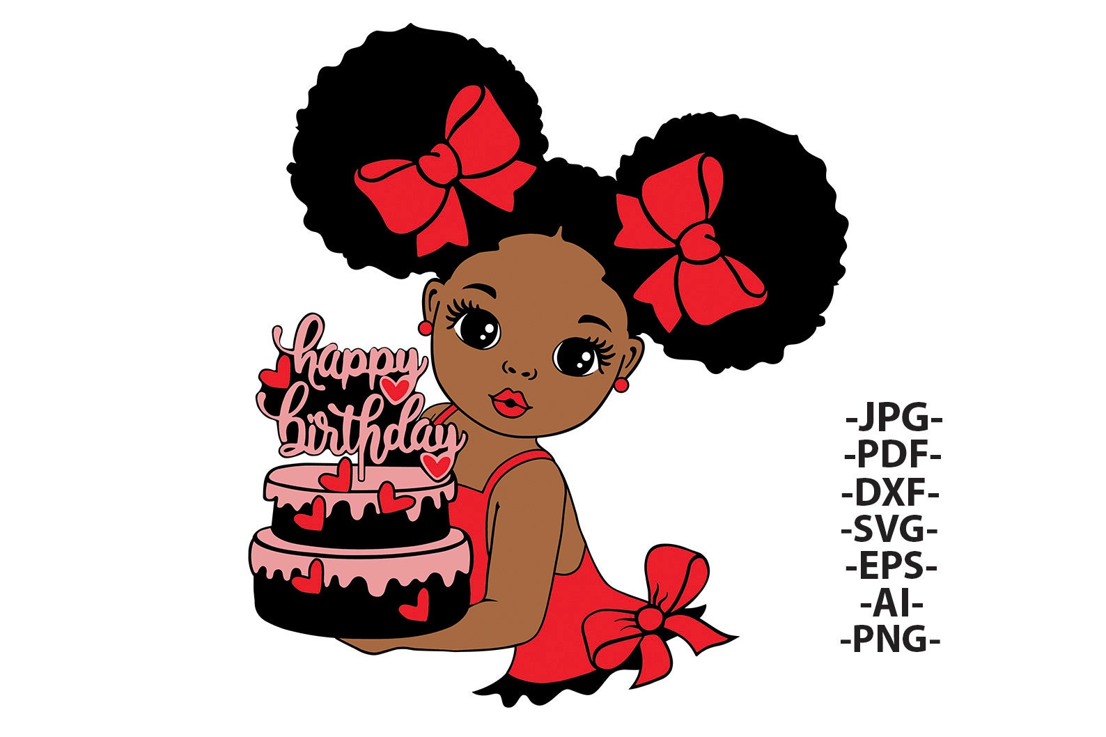 Happy Birthday Girl Svg Black Girl Clipart Afro Girl Svg - Etsy
