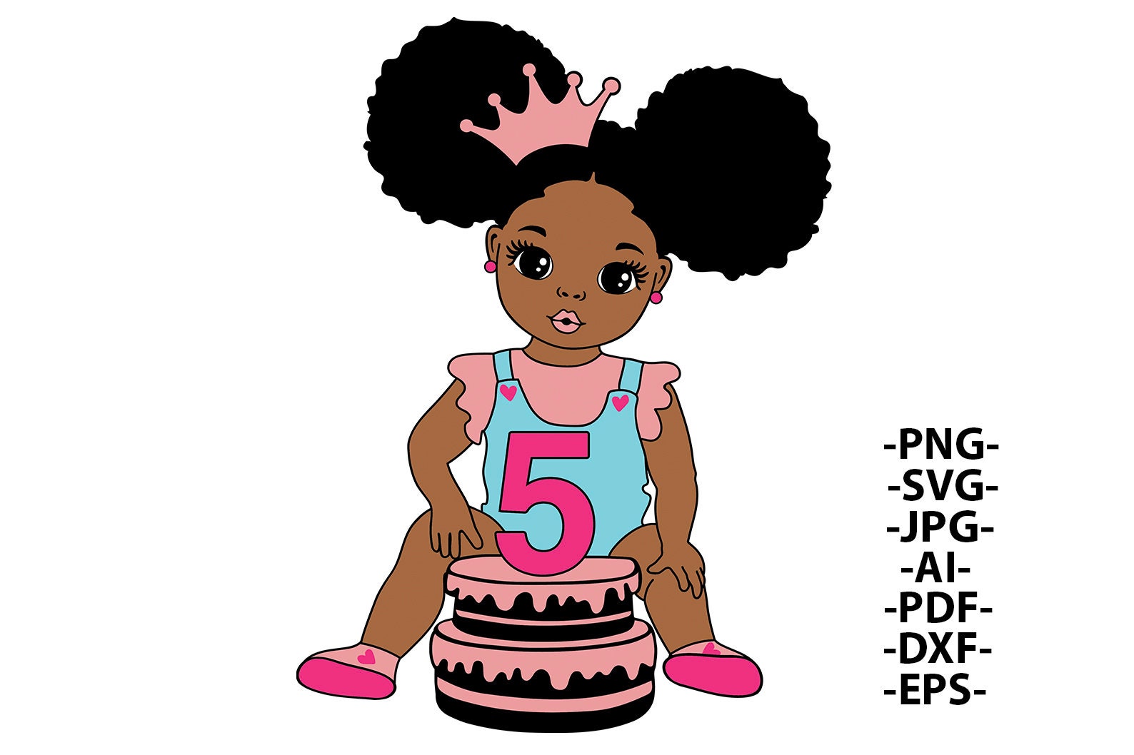 5th Birthday Girl Clipart