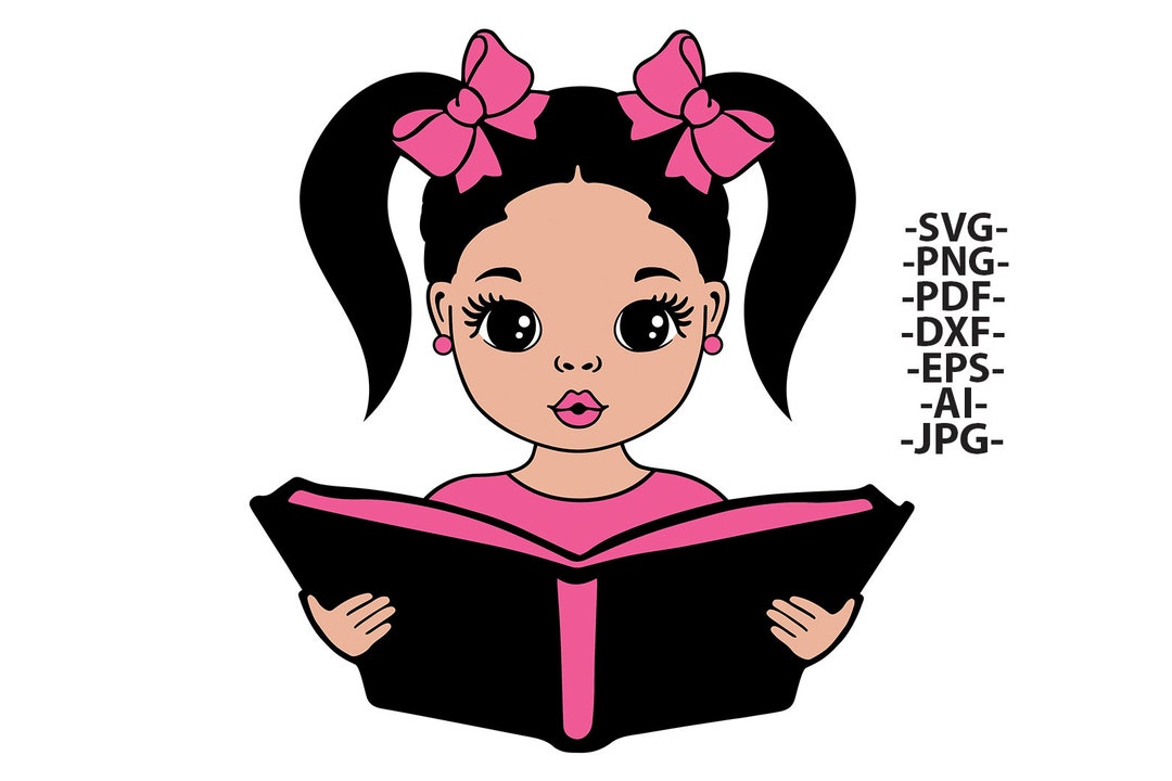 Girl Reading Svg, School Kids Svg, School Book Svg, Learning Clipart ...