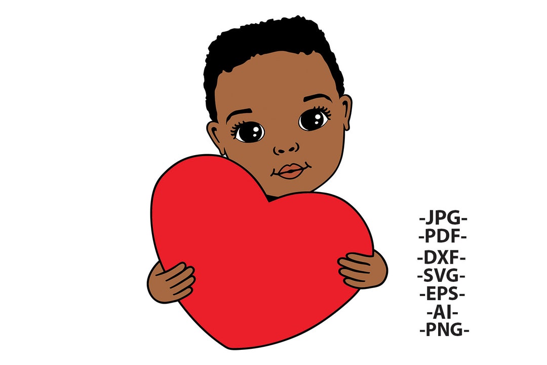 Black Boy Svg, Boy With Heart, Black Boy Shirt, Afro Boy Valentine Day ...