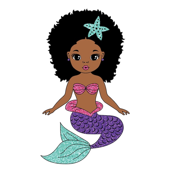 Afro Mermaid Png - Etsy
