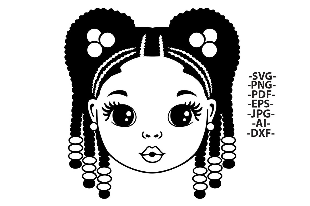 Outline Afro Girl SVG: Braid Hair Clipart (digital Files) - Etsy