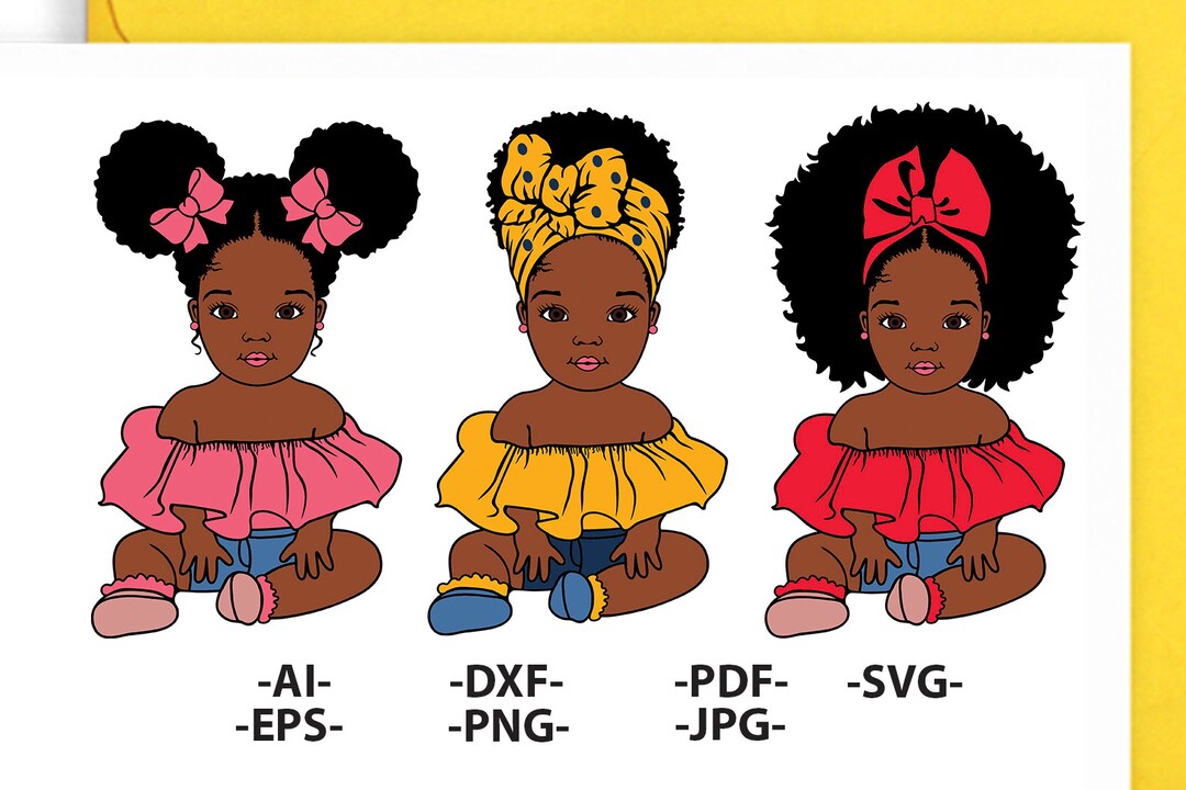 Afro Baby Girl SVG Bundle: Melanin, Turban Head Wrap (cut Files) - Etsy