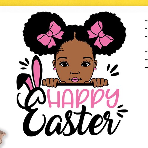 Afro Girl Easter SVG Black African American Girl With Afro - Etsy