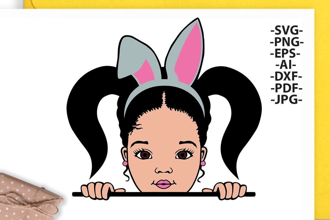 Easter Girl Svg, Rabbit Ears, Bunny Girl, Gift Girl, Rabbit Svg ...