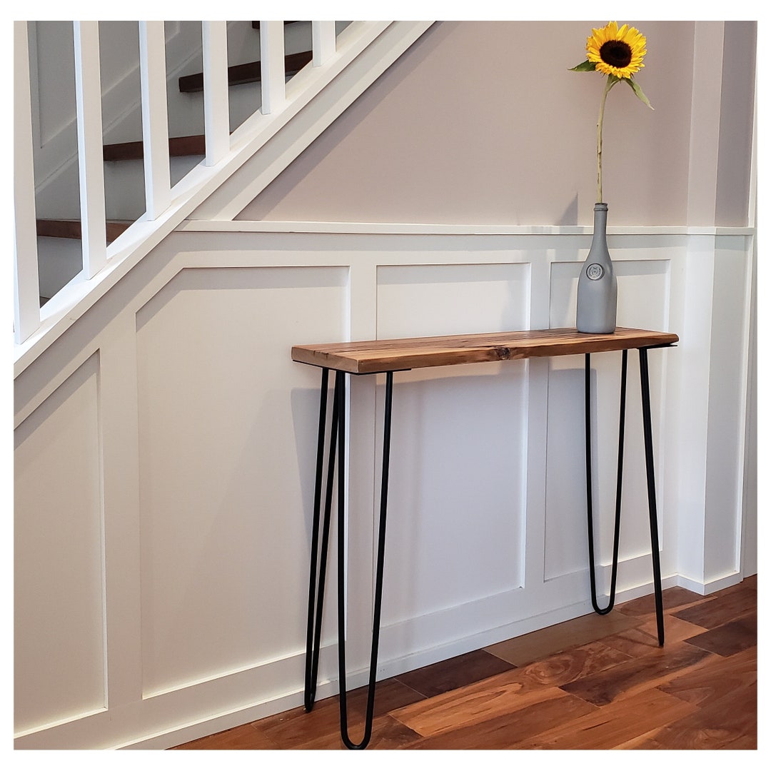 Reclaimed Wood Hairpin Leg Console Table - Etsy