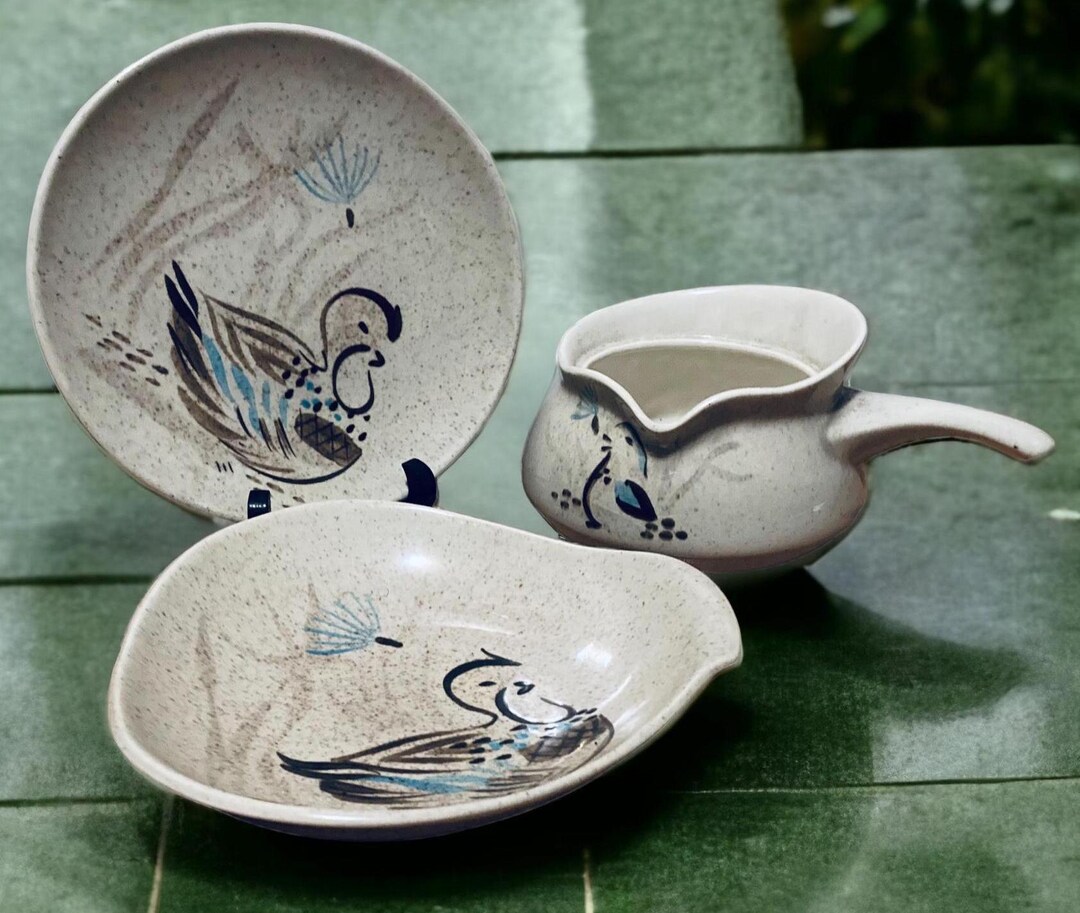 6- Piece RED WING POTTERY Bob White Dinnerware Set Service for 2 Salad ...