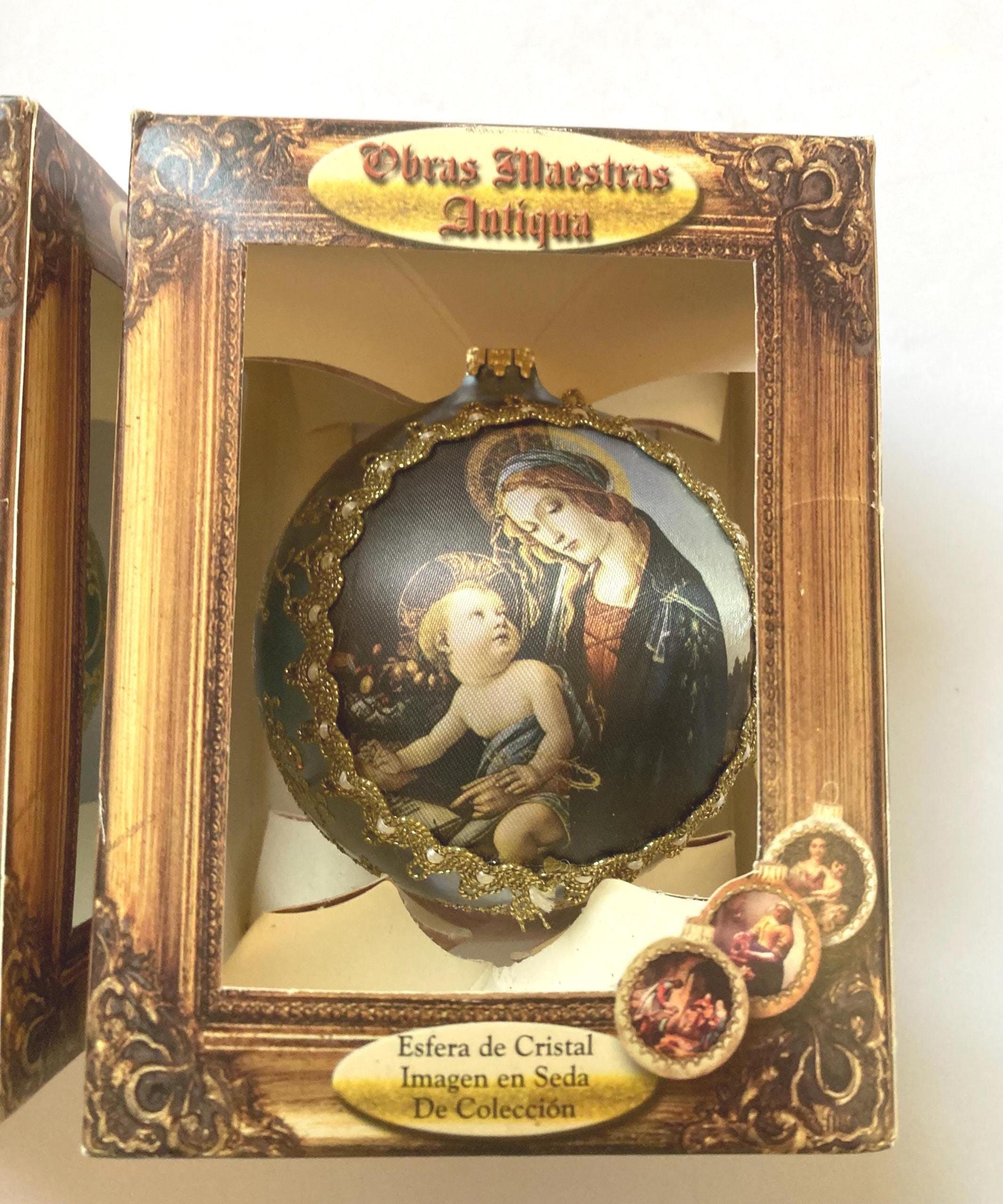 Set of 2 Old Masters" Glass Ornaments, Religious Themed Image ...