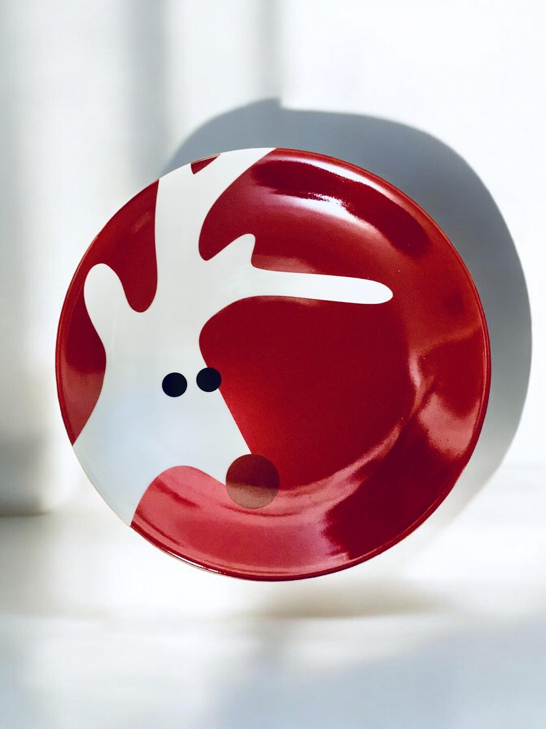 Christmas Rupert Cookie Plate Reindeer Round 11 1/2” Sold by Pier One ...
