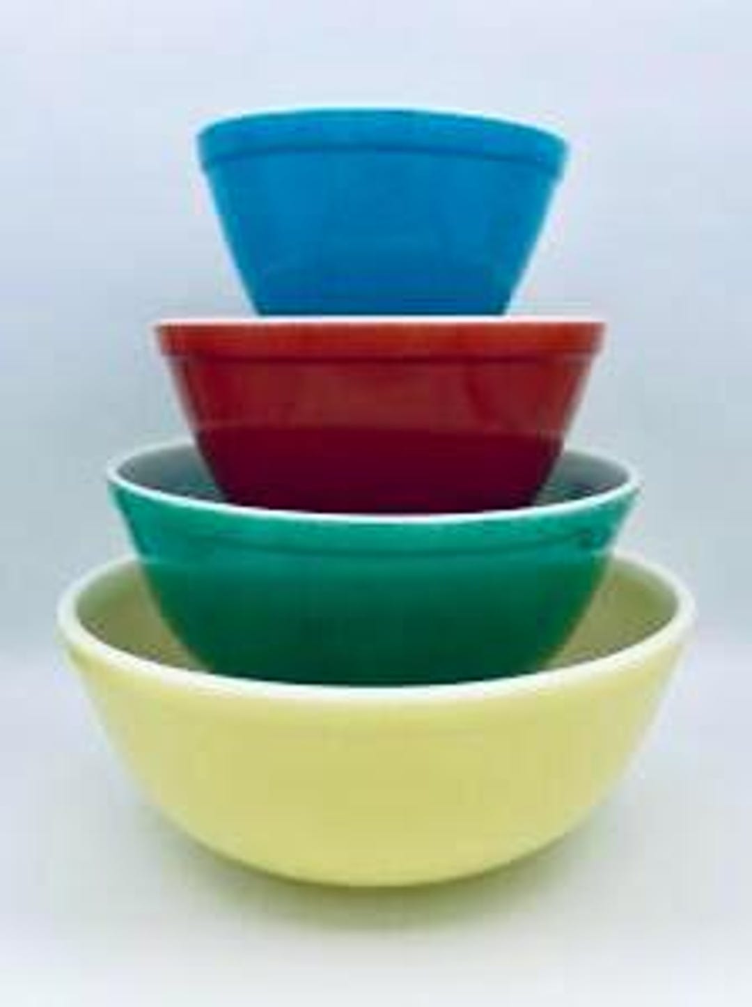 Set of 4 Pyrex Primary Colors Mixing Bowl 1946-1977, Pyrex 400 Series ...