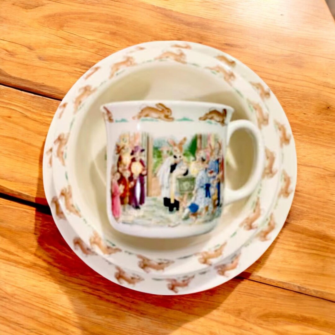 Royal Doulton 3 Piece Bunnykins Christening Dinnerware Child Gift Set 1991 - Etsy