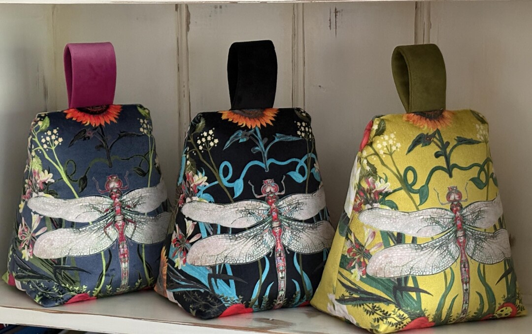 Luxurious Velvet Fabric DOOR STOPS Becca Who "dragonfly" Garden ...