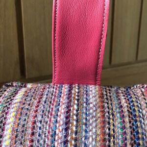 DOOR STOPS 100% Wool Tweed Fabulous Quality Vibrant Rainbow Stripes ...