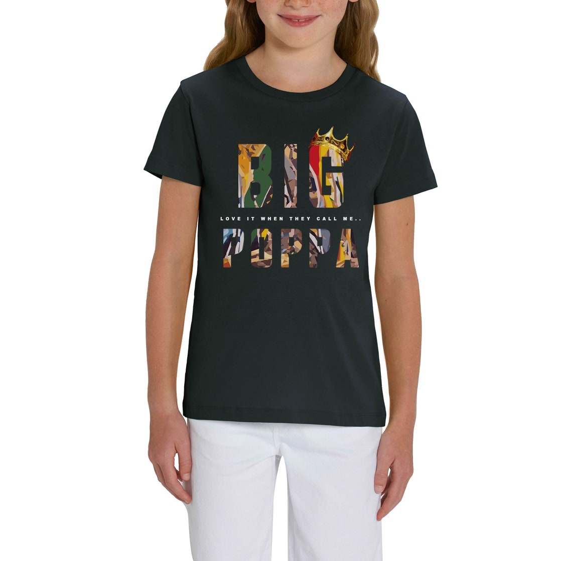 Big Poppa children's Unisex camiseta negra - Etsy España