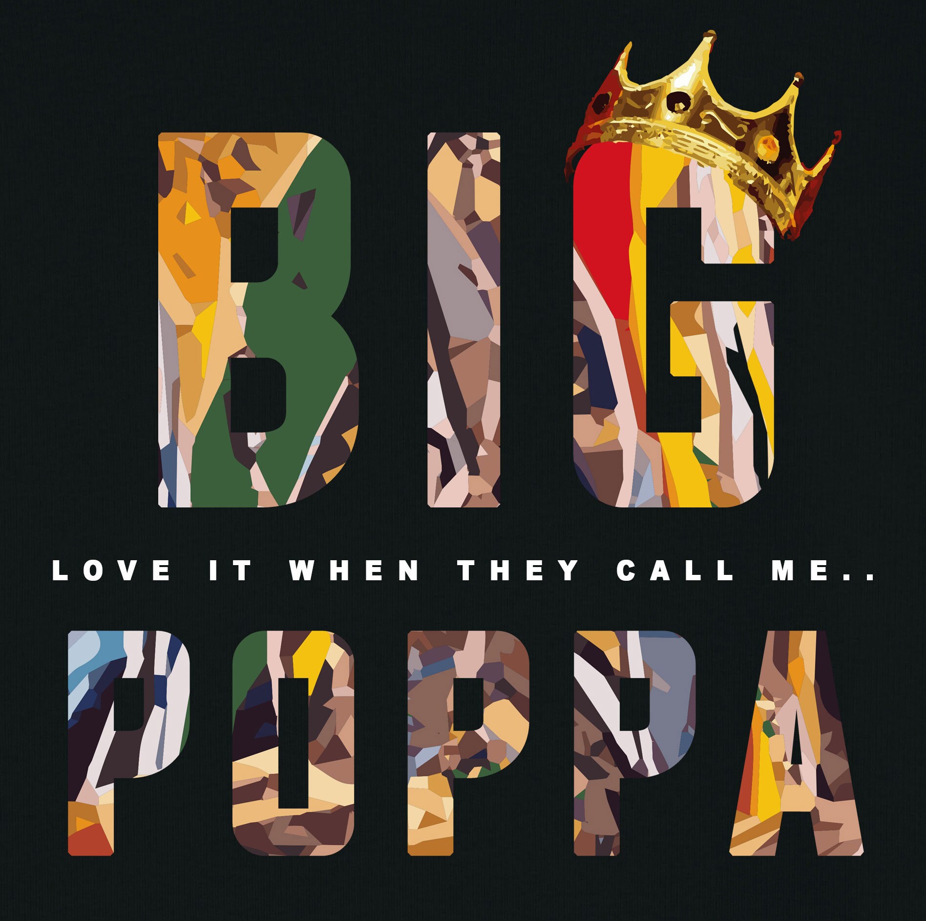 Big Poppa children's Unisex camiseta negra - Etsy España