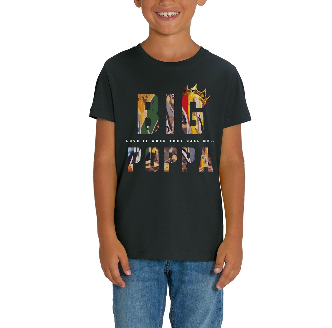 Big Poppa children's Unisex camiseta negra - Etsy España