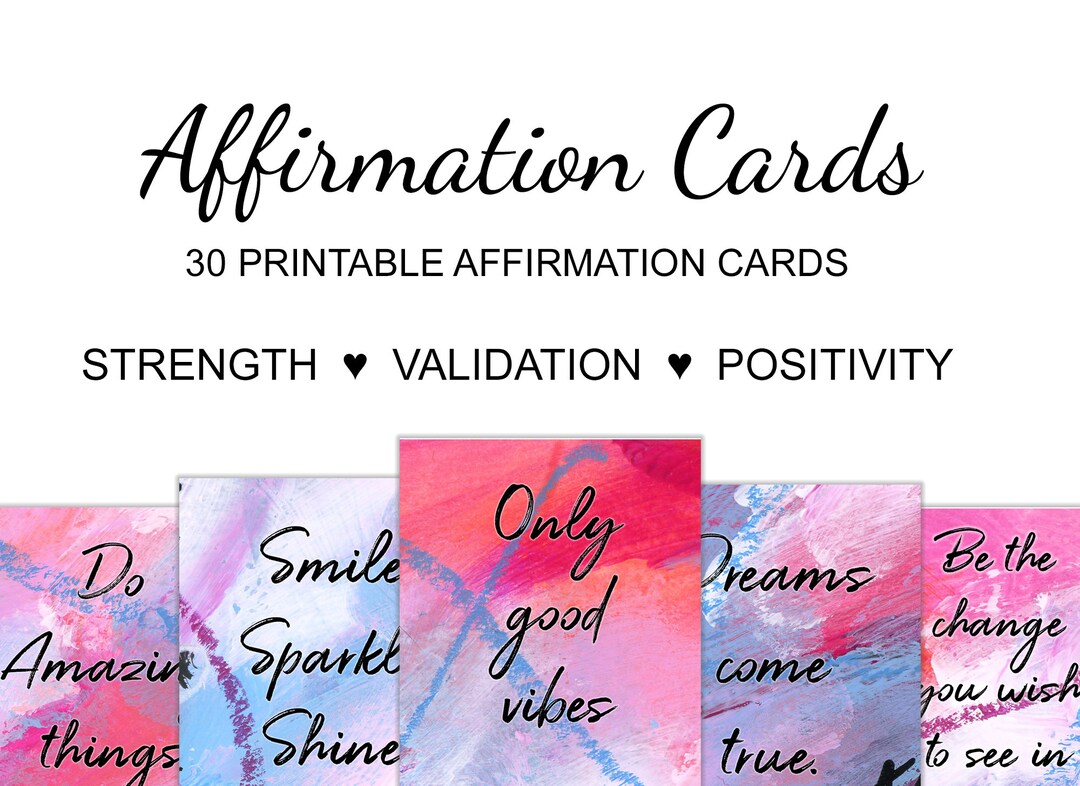 Affirmation Cards, Printable Cards, Motivational Cards, Positivity ...