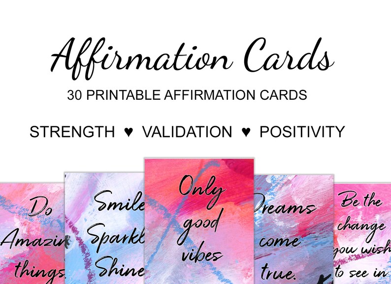 Affirmation Cards, Printable Cards, Motivational Cards, Positivity ...