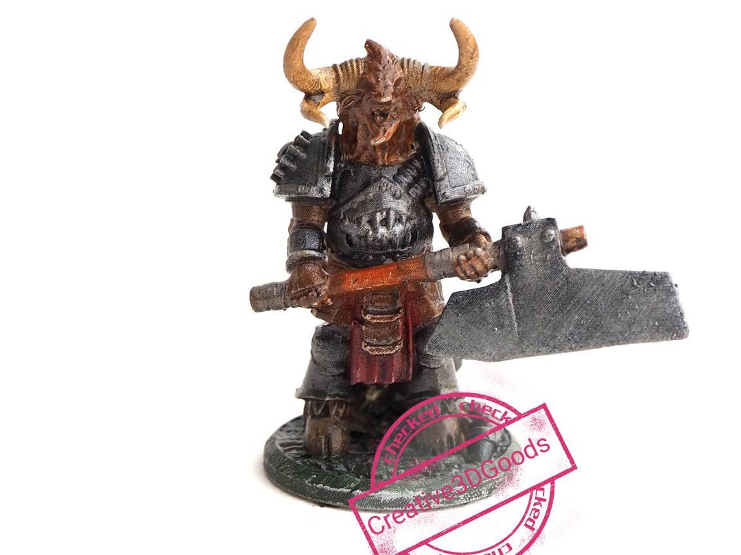 Brazen Minotaur Miniature for Board Games, Tabletop Games, Painted or ...