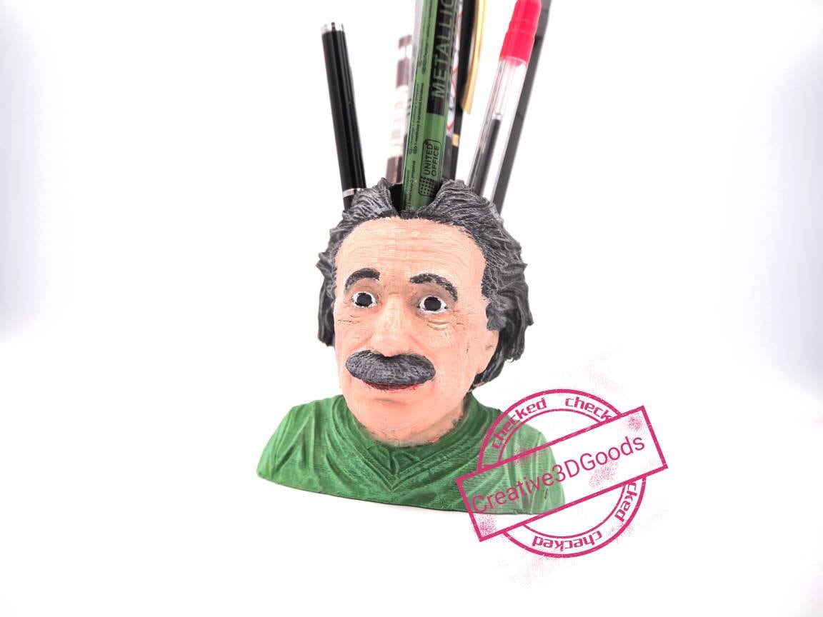 Albert Einstein Pen Holder 3d Printed Desk Organizer Office - Etsy