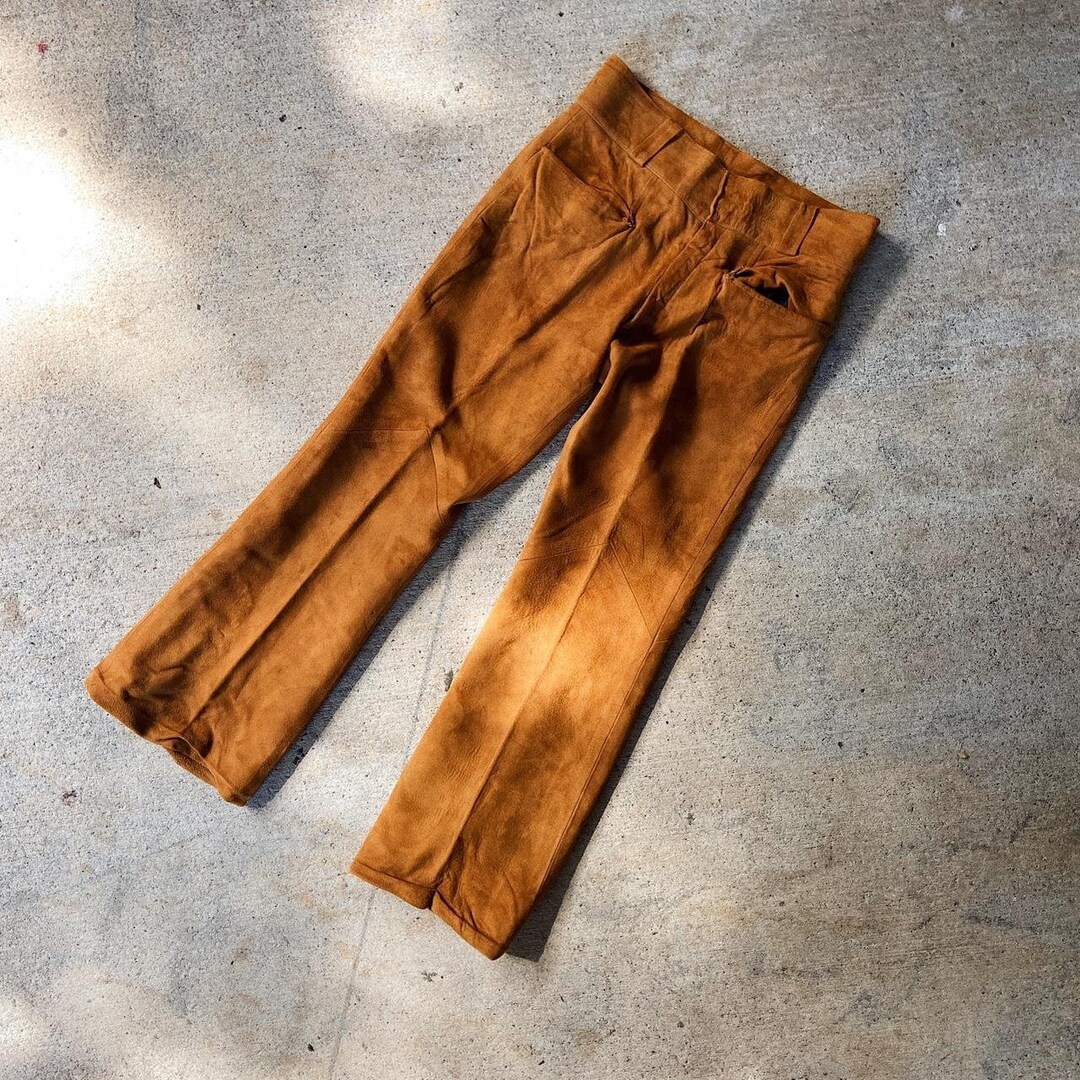 True Vintage 1970 Brown Suede Western Pants - Etsy