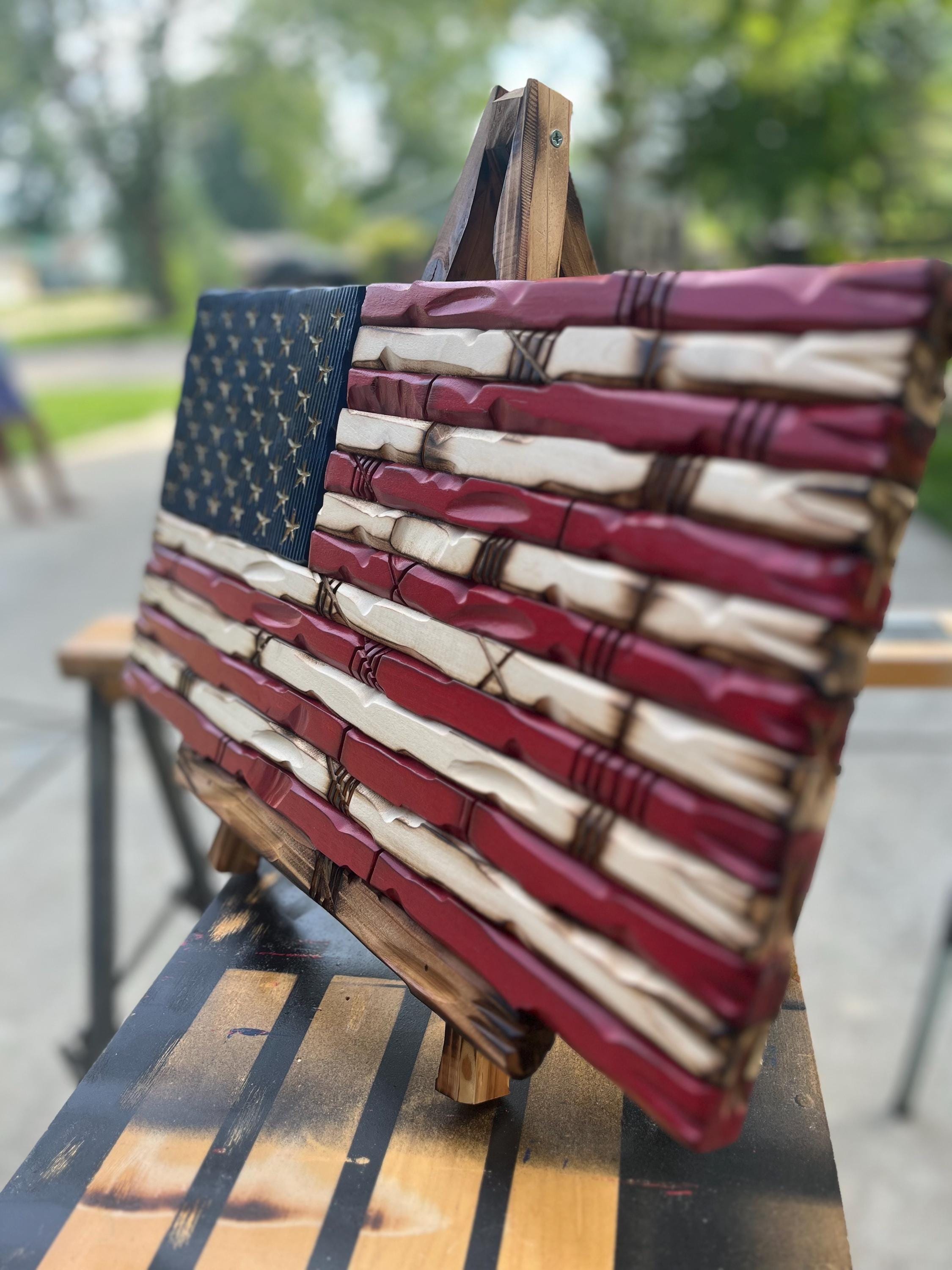 Mini Battled American Wood Flag - Etsy