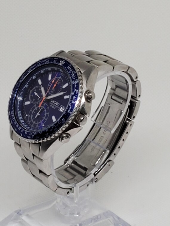Seiko Flight Master Pilot Chronograph Watch - Gem