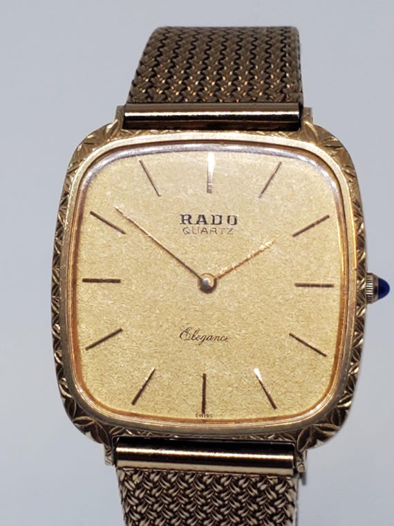 Rado Elegance 18K Gold Plated Watch, 1980s - V… - Gem