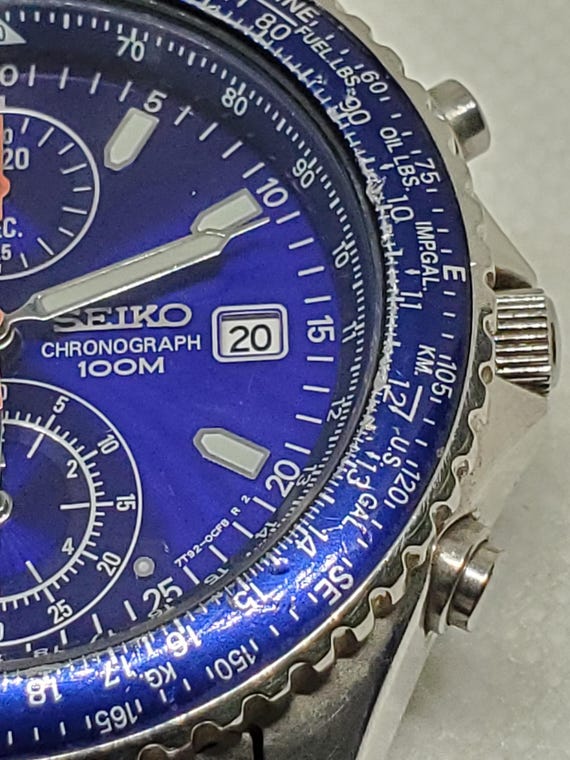 Seiko Flight Master Pilot Chronograph Watch - Gem