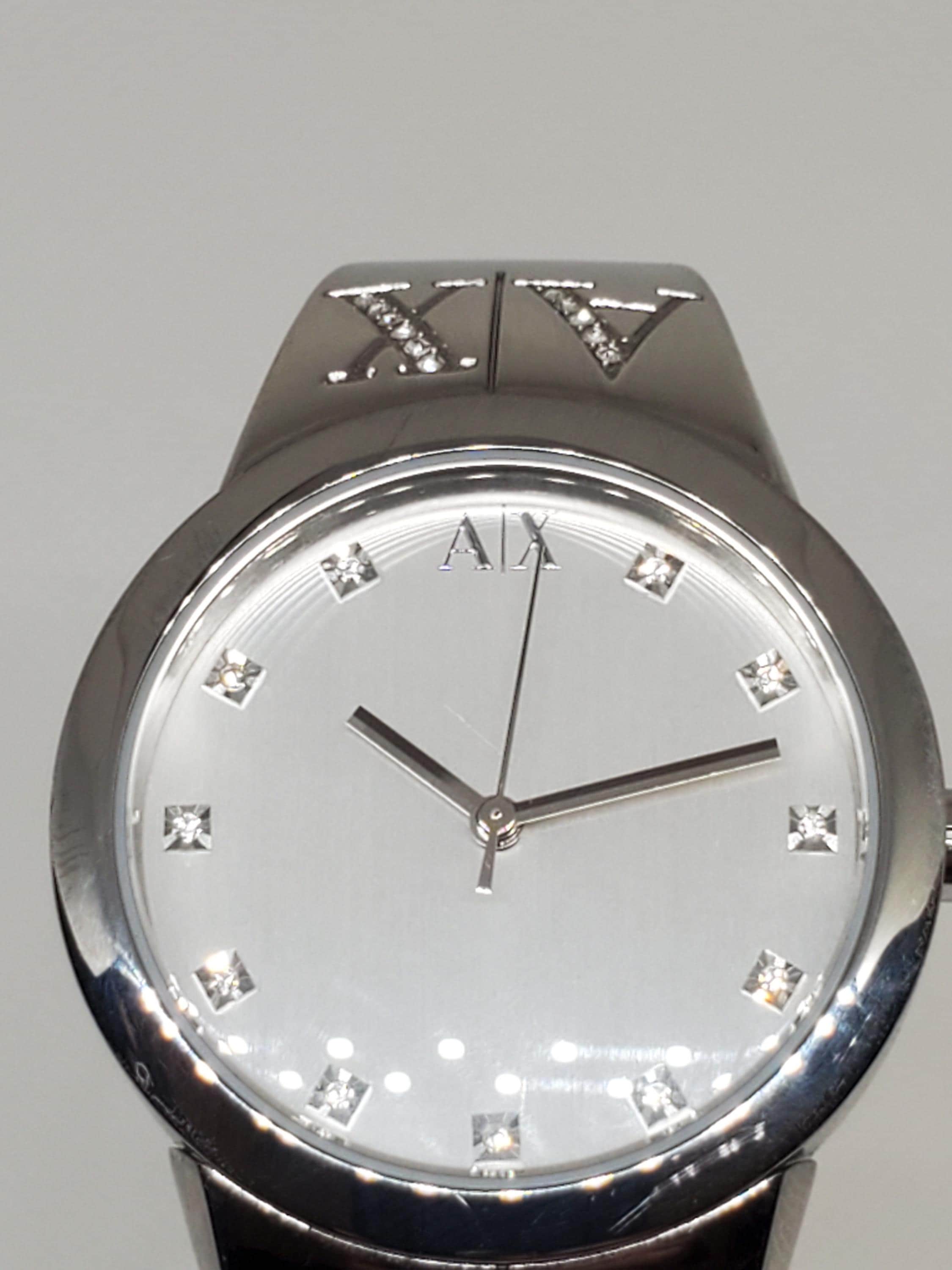 Armani Exchange AX4044 Silver Tone Watchwith Crystals, Early 2010s ...
