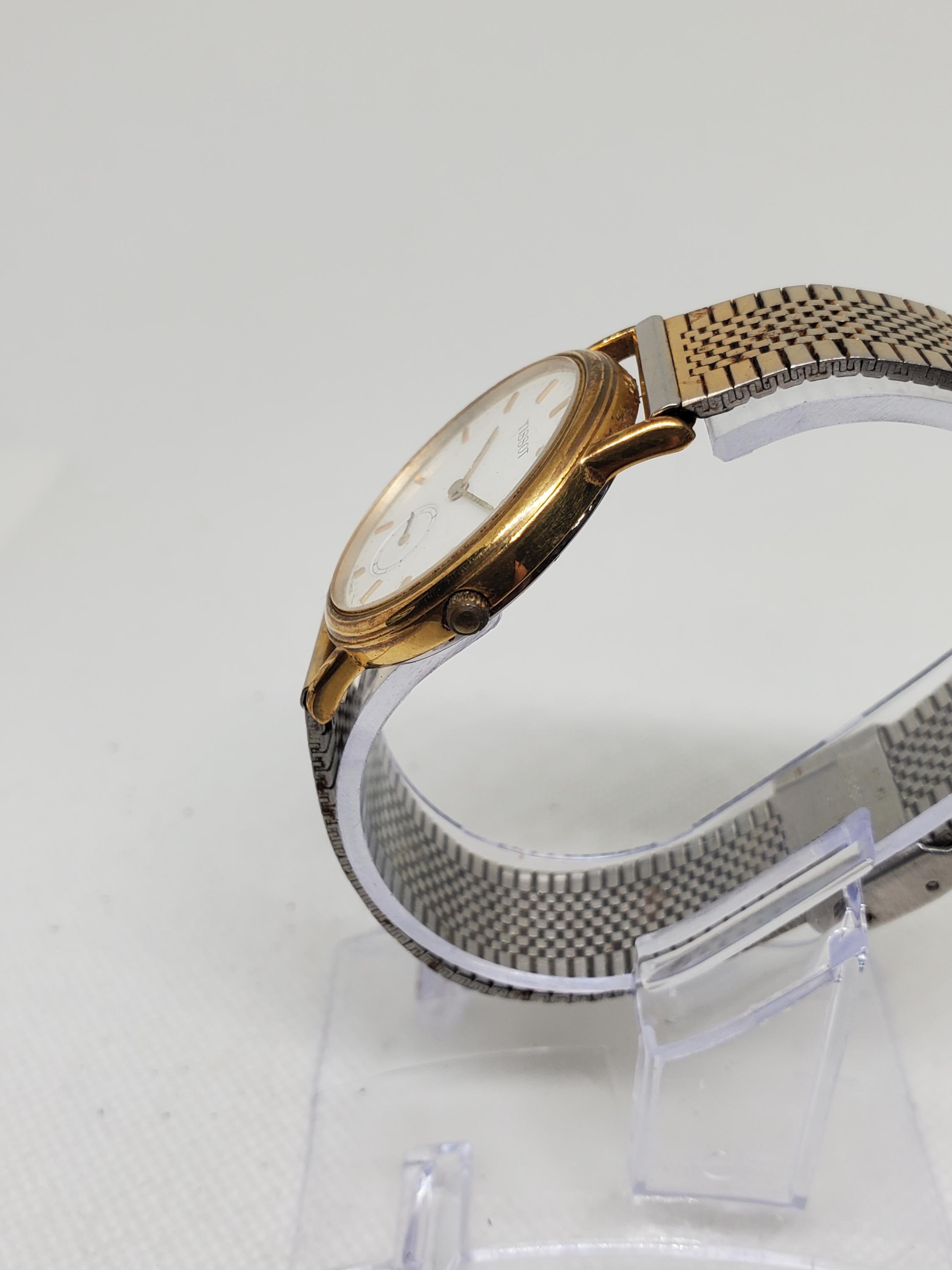 Tissot C263 Gold Plated White Dial Swiss Watch W Seconds Sub-dial, 1985 ...