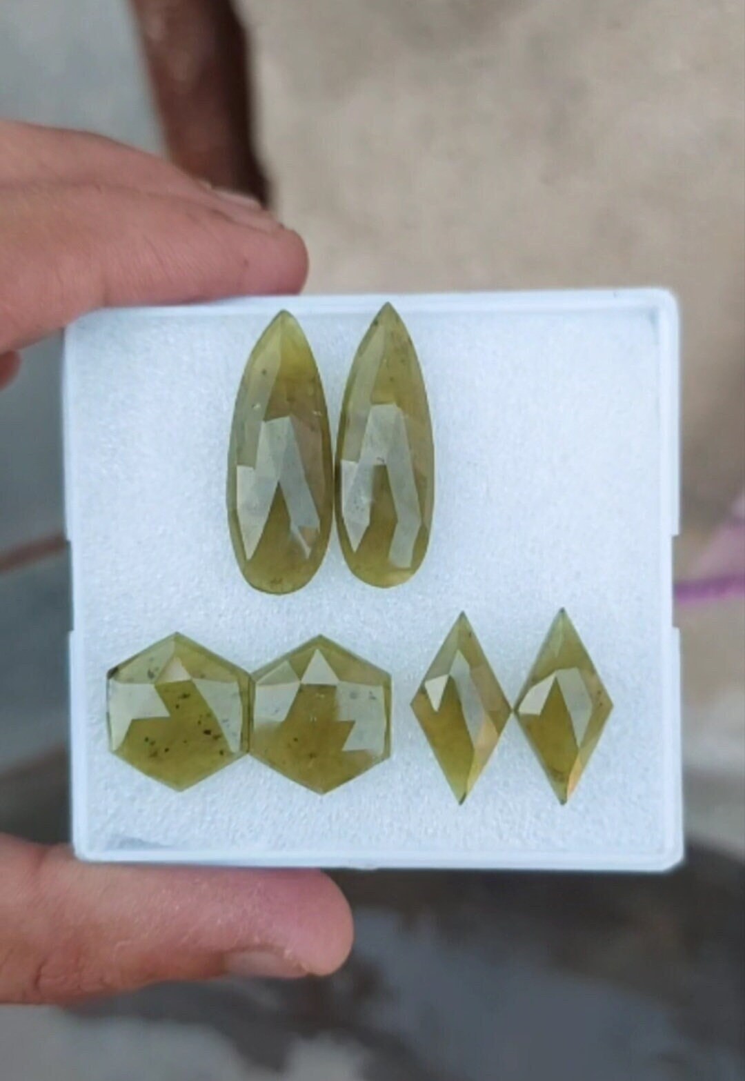 6 Pieces Lot Natural Vesuvianite Rose Cut Faceted Mix Shape Cabochons ...