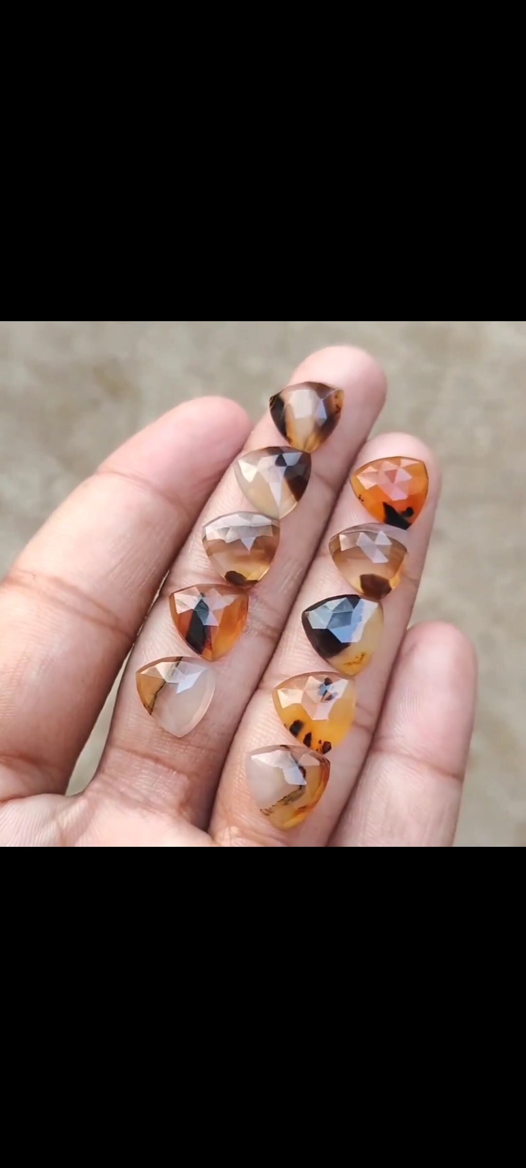 Natural Montana Agate Gemstone Rose Cut Fancy Shape Cabochon 10 MM Size ...