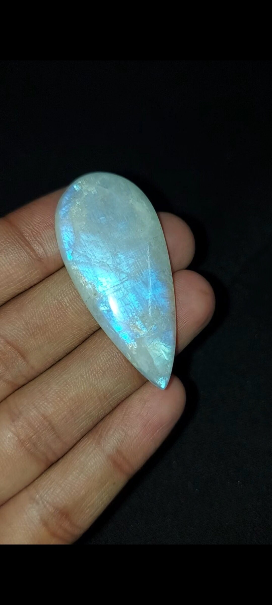 Natural Rainbow Moonstone Smooth Pear Shape Cabochon 48X22X5 - Etsy