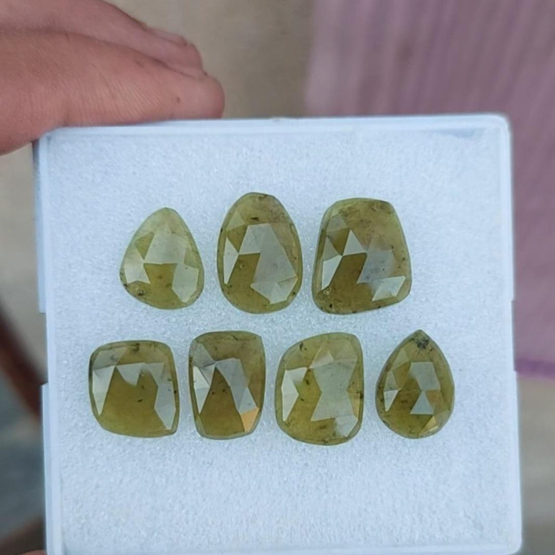 Natural Vesuvianite Fancy Shape Rose Cut Cabochon Loose Gemstone,stone ...
