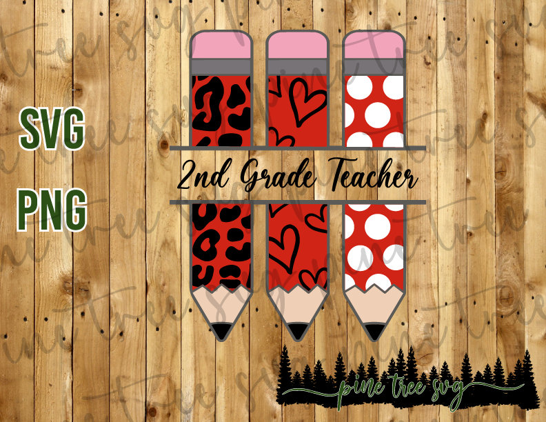 Valentines Day 2nd Grade Teacher SVG PNG Instant - Etsy