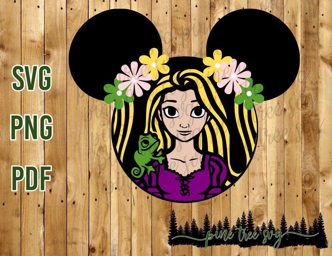 Tangled / Rapunzel Mickey Ears SVG PNG PDF Instant | Etsy