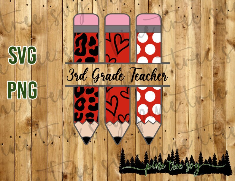 Valentines Day 3rd Grade Teacher SVG PNG Instant - Etsy