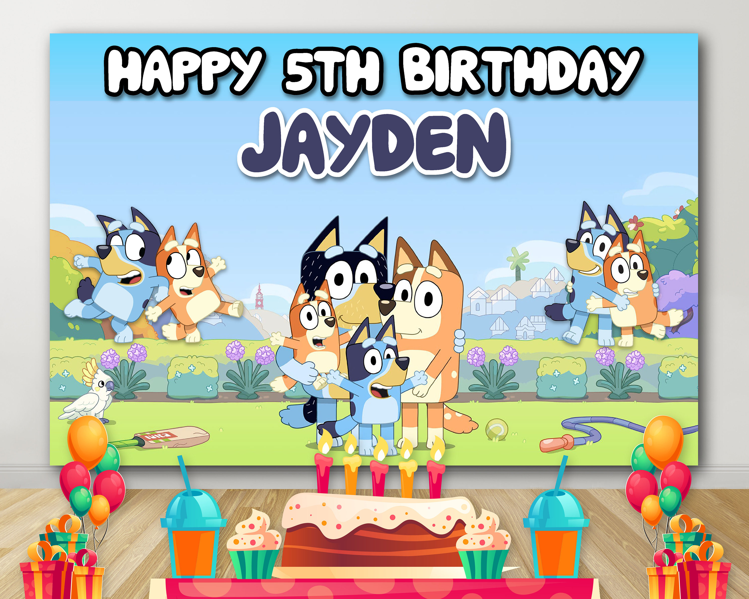 Bluey Birthday backdrop Bluey Decoration Bluey Backdrop | Etsy